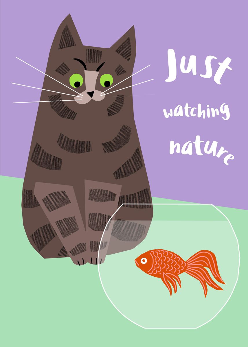 'Watching Nature' Poster, picture, metal print, paint by Lotta Hakola ...