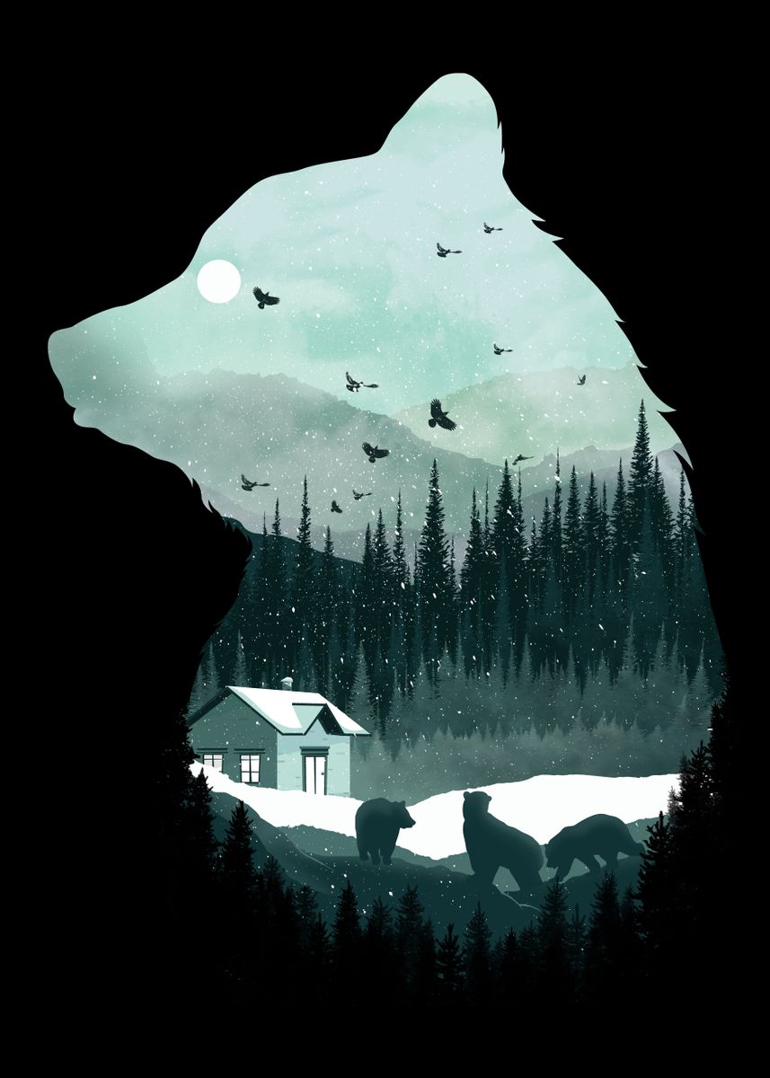 'Snow Bear' Poster, picture, metal print, paint by Rael Mitchel Dosdos ...