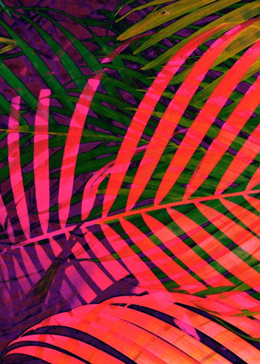 'COLORFUL TROPICAL LEAVES 7' Poster by Pia Schneider | Displate