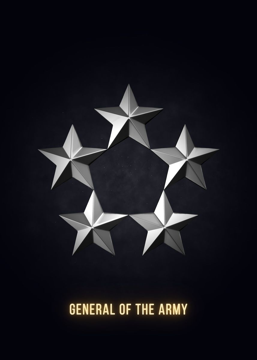 'General of the Army - Mili' Poster, picture, metal print, paint by ...
