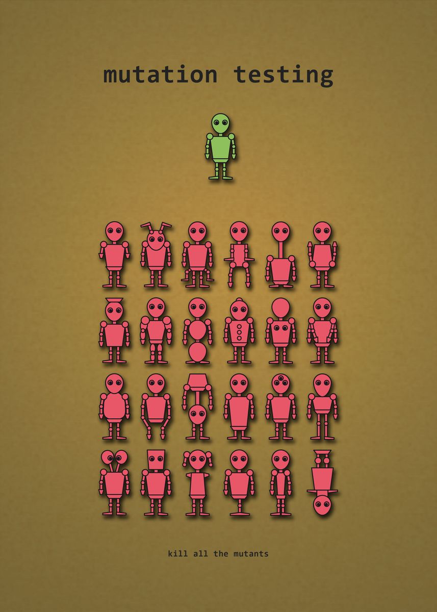 'Mutation testing - kill all the mutants' Poster, picture, metal print ...