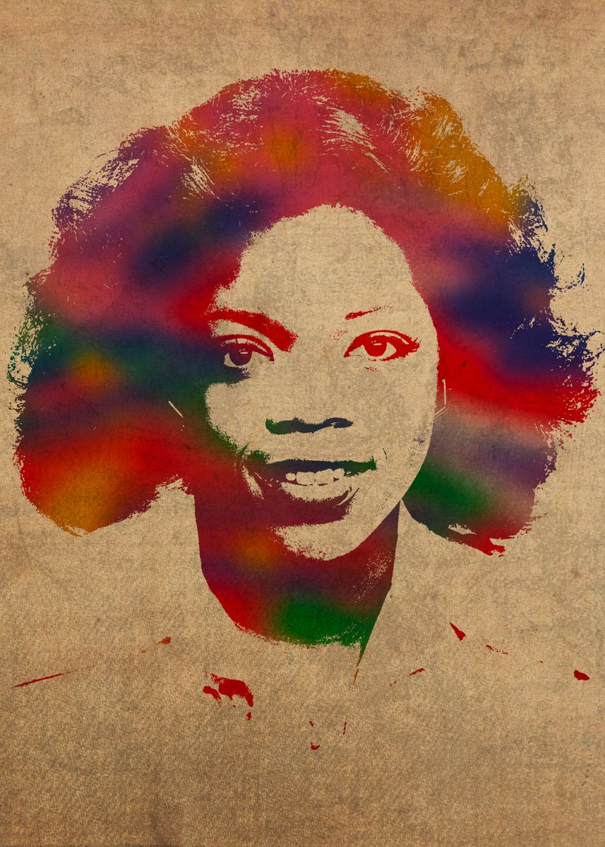 'Oprah Winfrey Vintage 1978 Watercolor Portrait' Poster, picture, metal ...