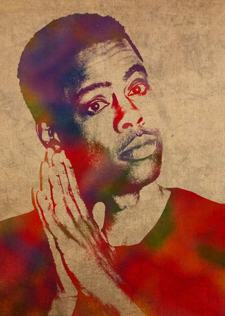 'Chris Rock Comedian Watercolor Portrait' Poster, picture, metal print ...