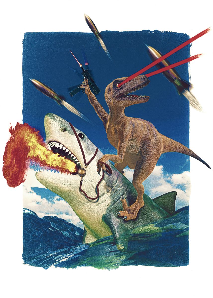 'Crazy Raptor' Poster by Eye Catching Art | Displate