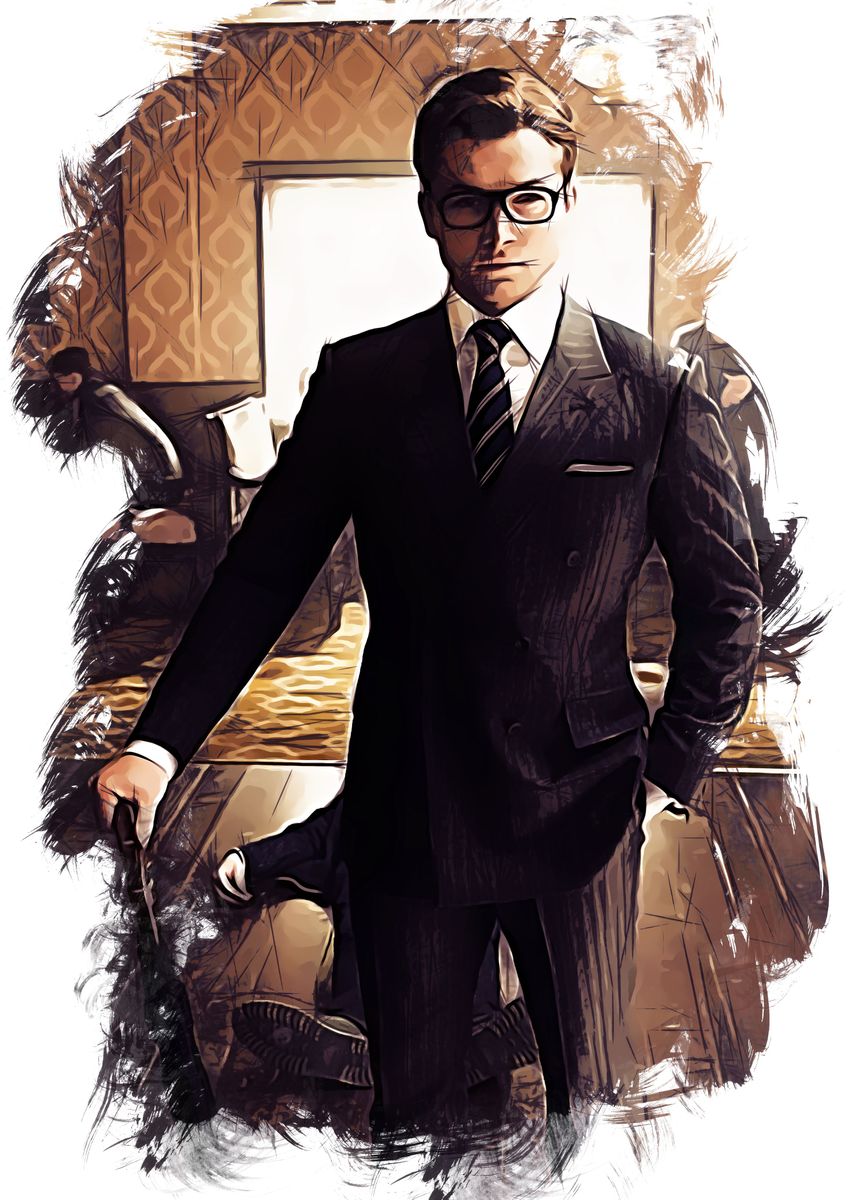 'Kingsman - sketch' Poster, picture, metal print, paint by Apo | Displate