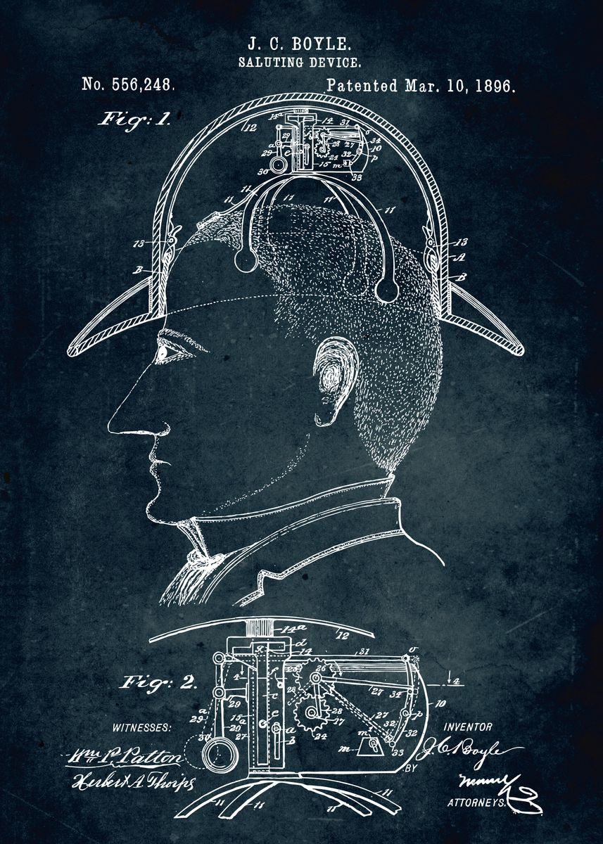 'No321 - 1896 - Saluting device' Poster, picture, metal print, paint by ...