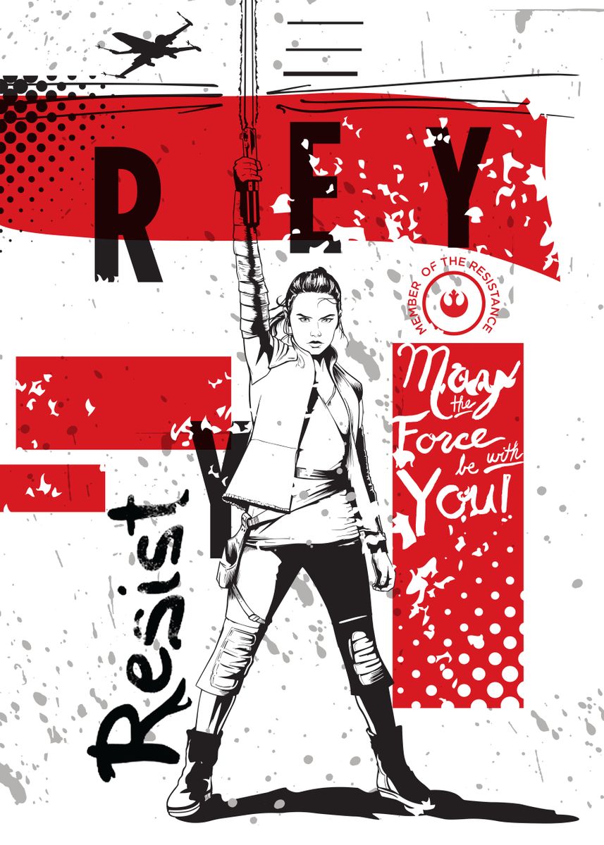 'Rey' Poster, picture, metal print, paint by Star Wars | Displate