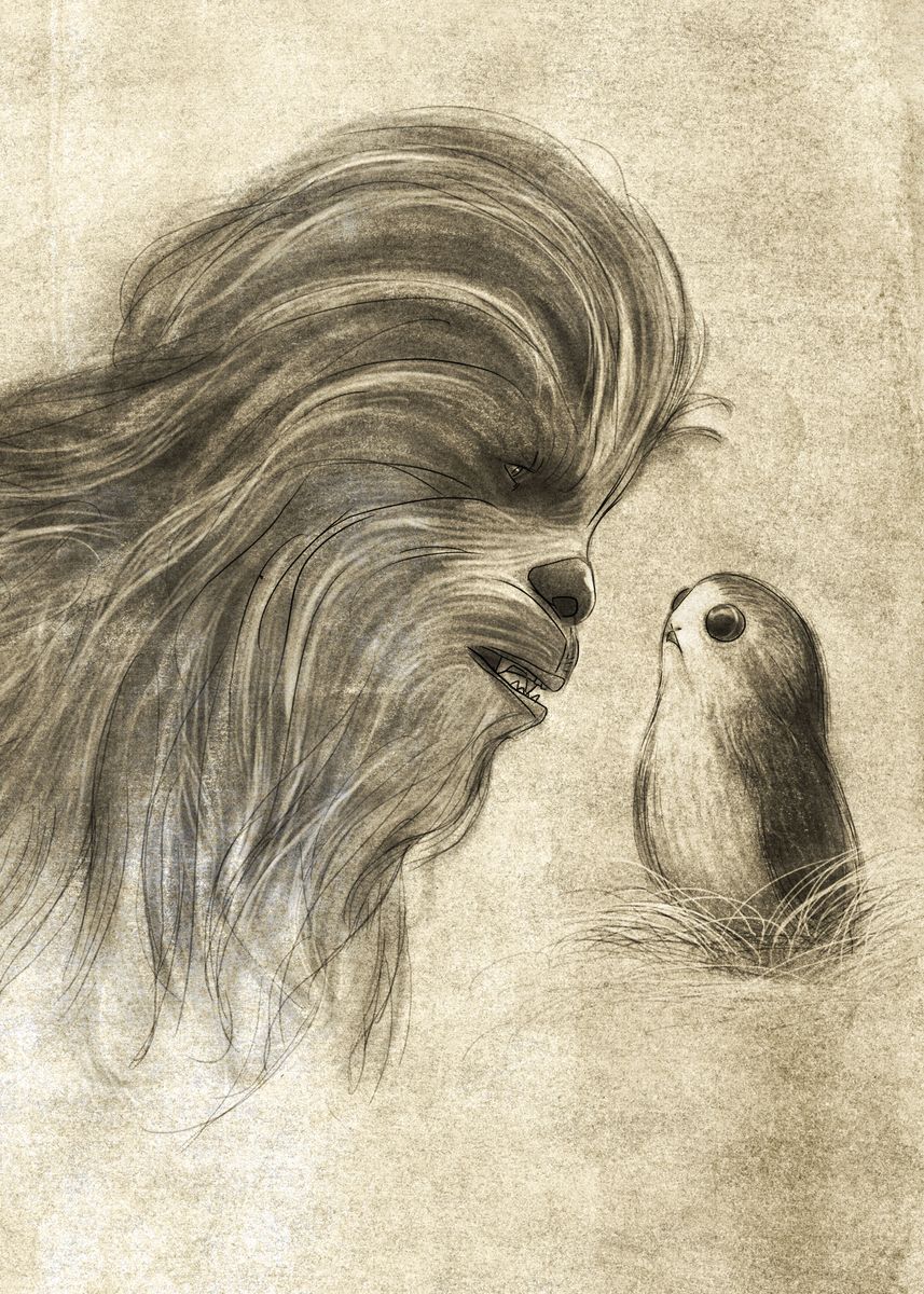 'Chewie' Poster, picture, metal print, paint by Star Wars | Displate