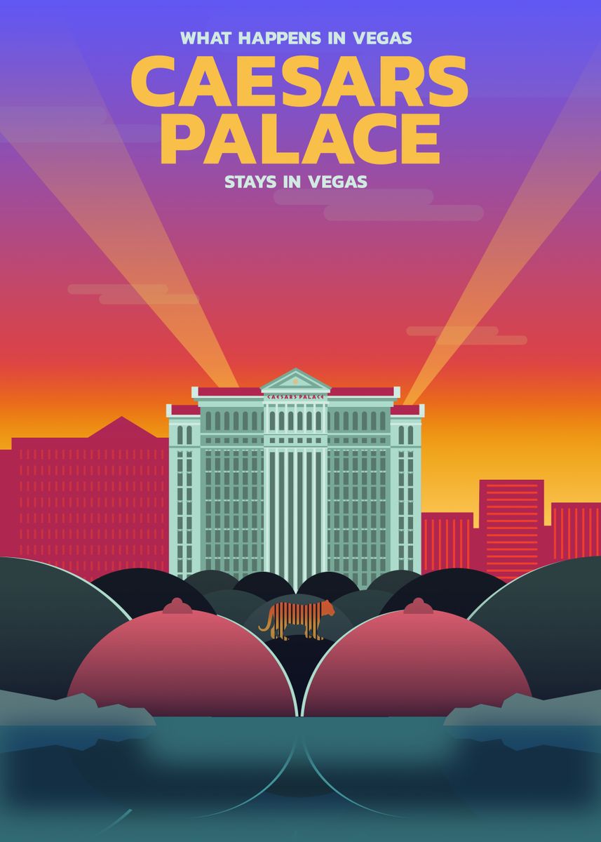 'Caesars Palace' Poster, picture, metal print, paint by Mr Jackpots ...