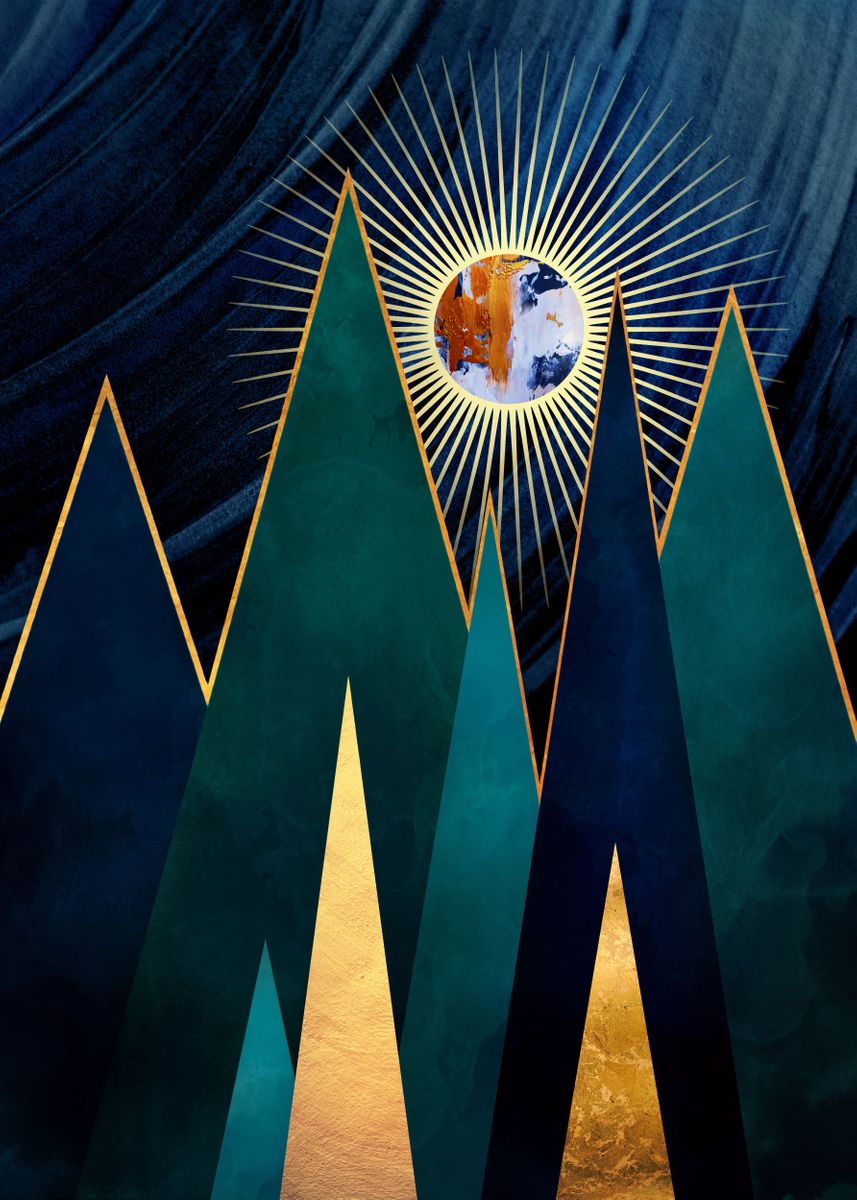 'Metallic Peaks' Poster, picture, metal print, paint by SpaceFrog ...