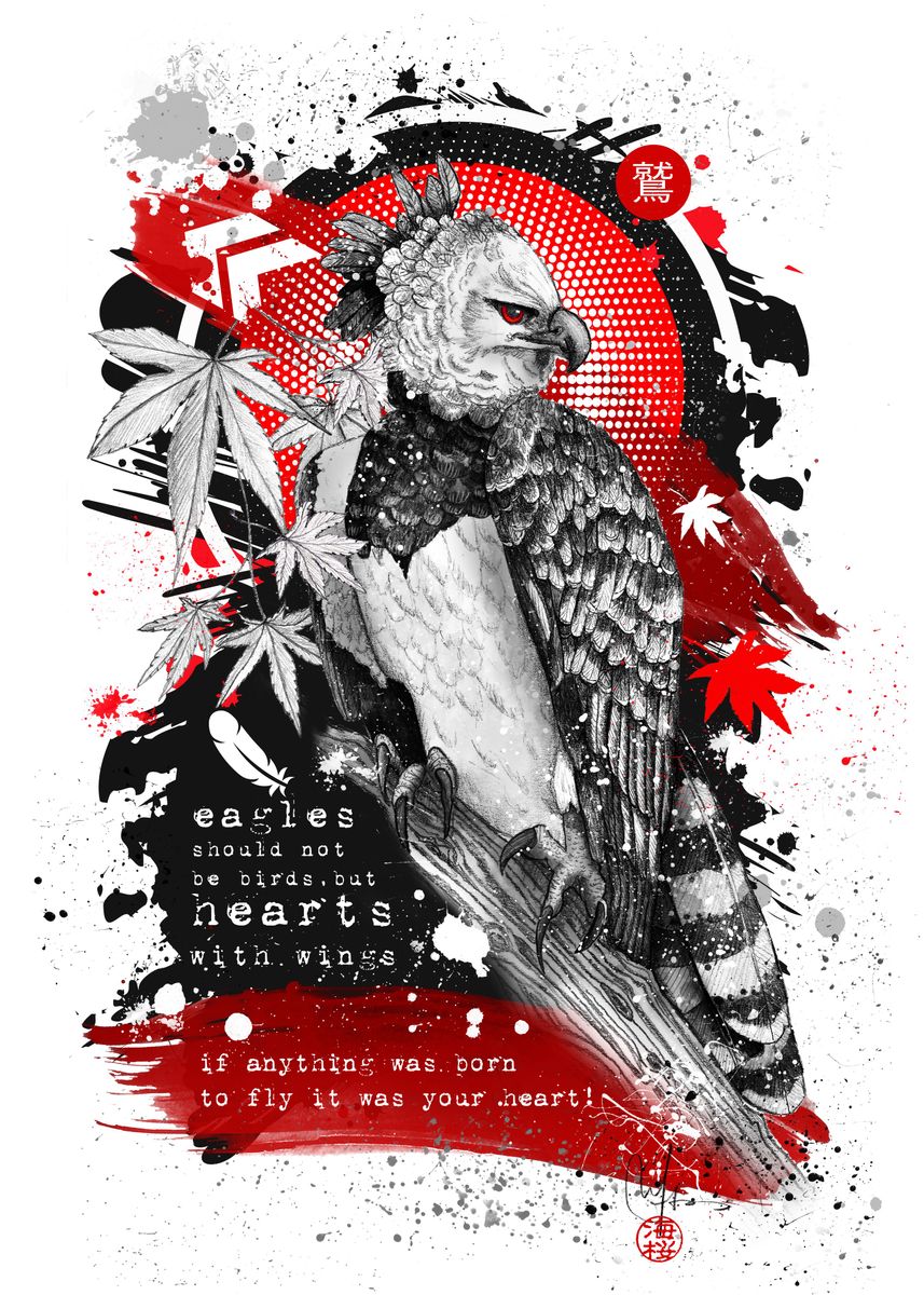 'Eagleheart' Poster, picture, metal print, paint by Marine Loup | Displate