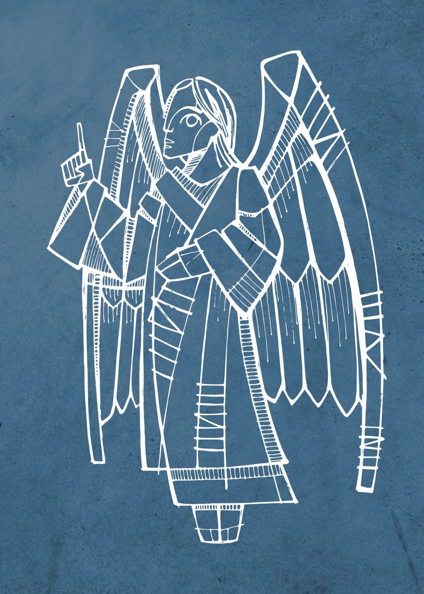 'Messenger angel ink illustration' Poster, picture, metal print, paint ...