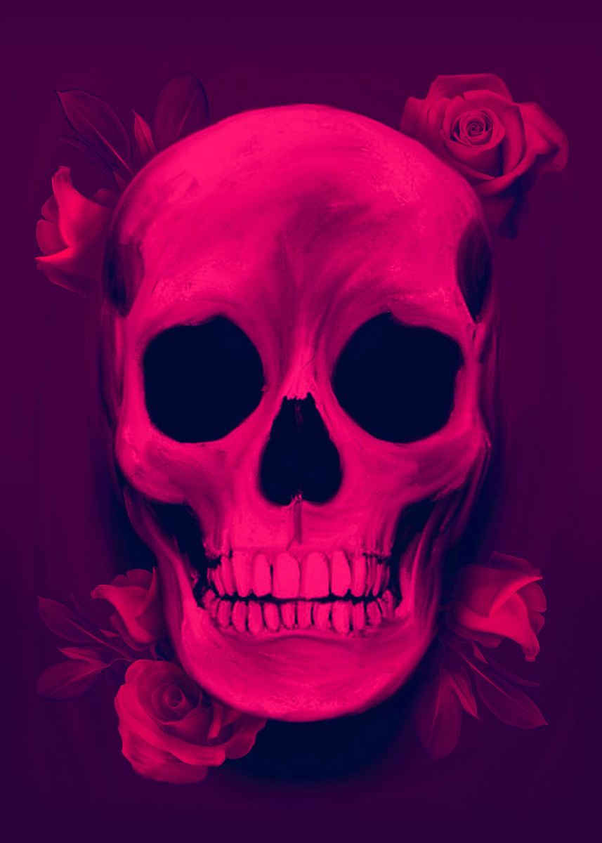 'Skull and Roses' Poster, picture, metal print, paint by Felipe Navega ...