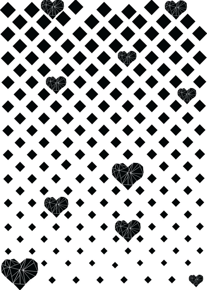 'Geometric pattern heart' Poster by Cindy Shim | Displate