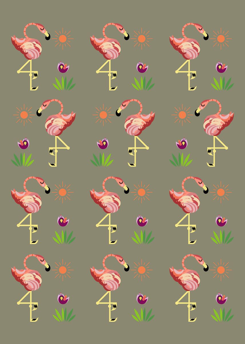 'Flamingos taking a walk' Poster by Heaven Seven | Displate