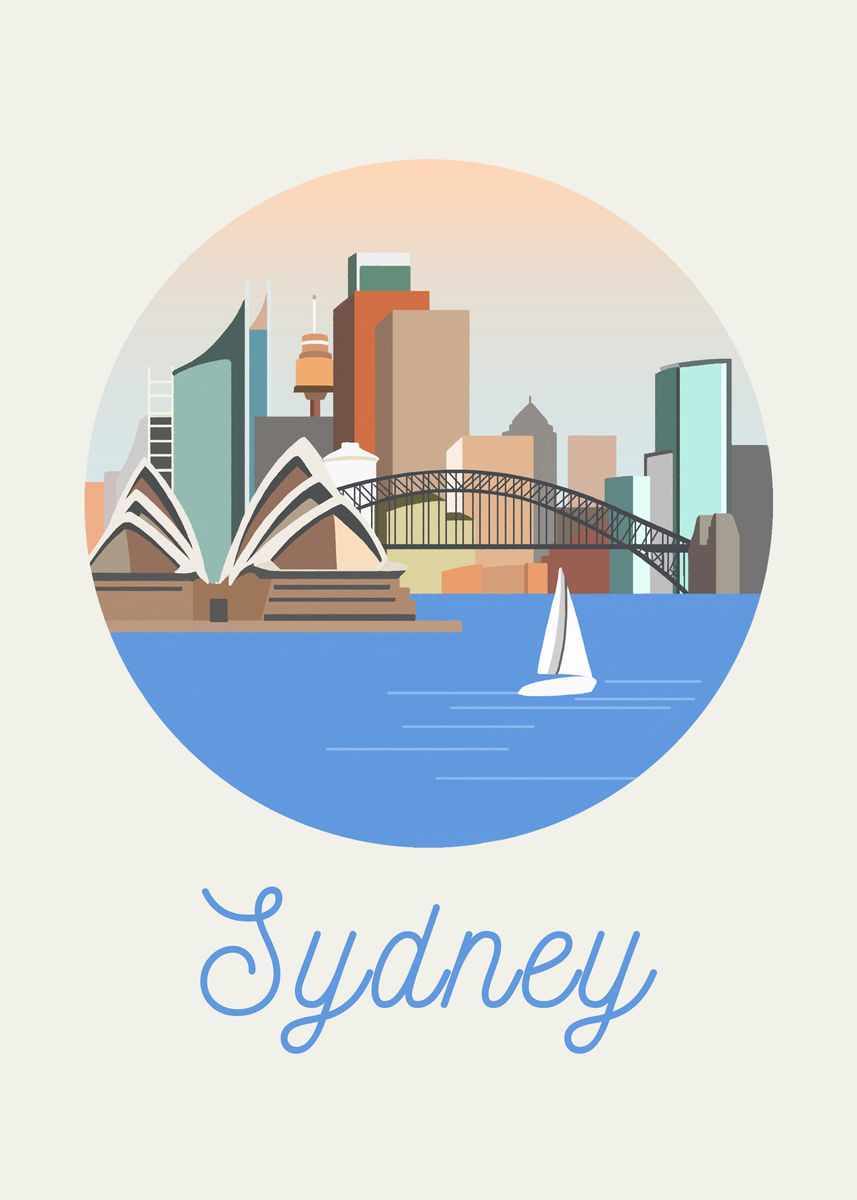 'Sydney City Illustration' Poster by hyun lee | Displate