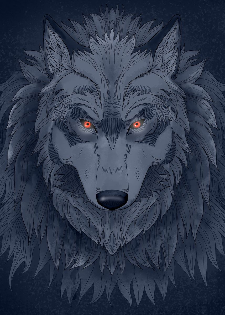 'Dark Wolf' Poster, picture, metal print, paint by Kitsune Yumiko ...