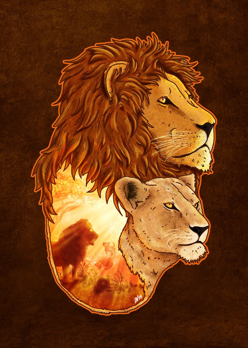 'Lion Pride' Poster, picture, metal print, paint by Diogo Verissimo ...