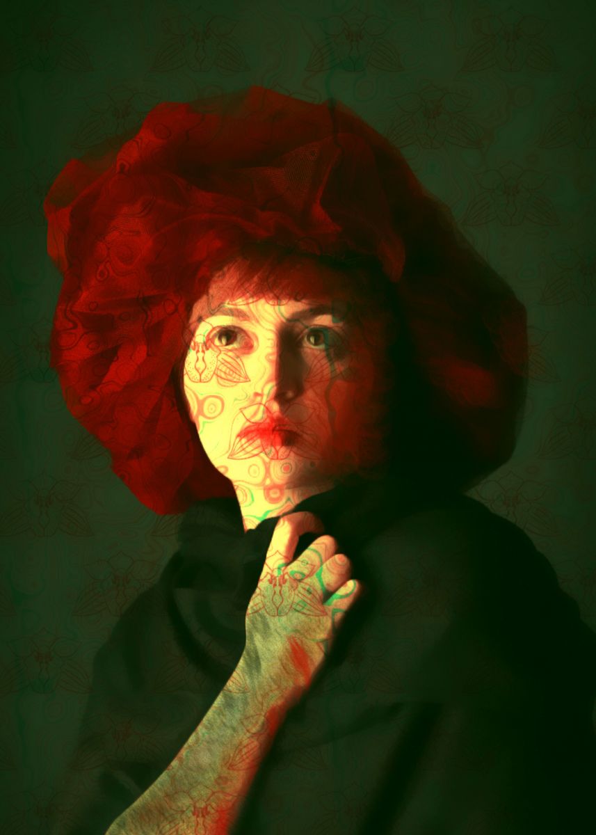 'The red hat' Poster, picture, metal print, paint by Victoria Herrera ...