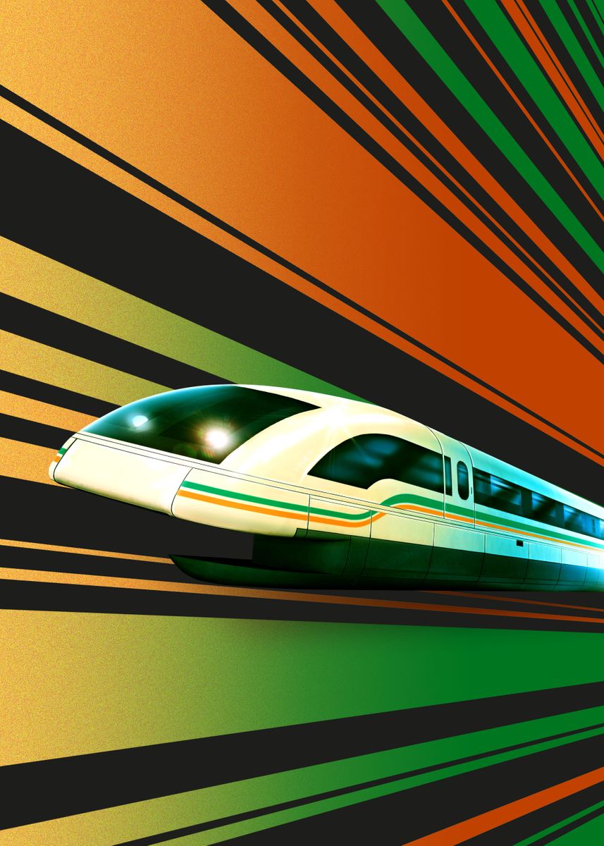 'Maglev' Poster, picture, metal print, paint by Mr Jackpots | Displate