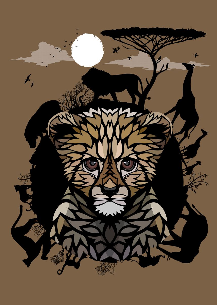 'Gepard in Africa' Poster, picture, metal print, paint by Alberto Perez ...