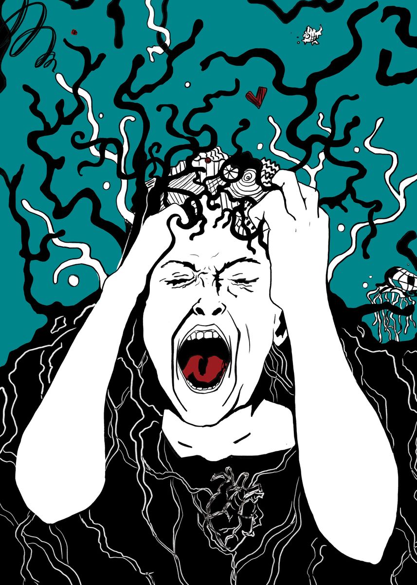 'Frustration' Poster, picture, metal print, paint by Elinda Wiklander ...