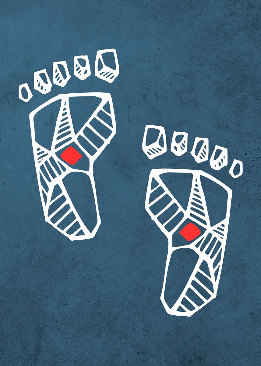 'Jesus Christ feet ink illustration' Poster, picture, metal print ...