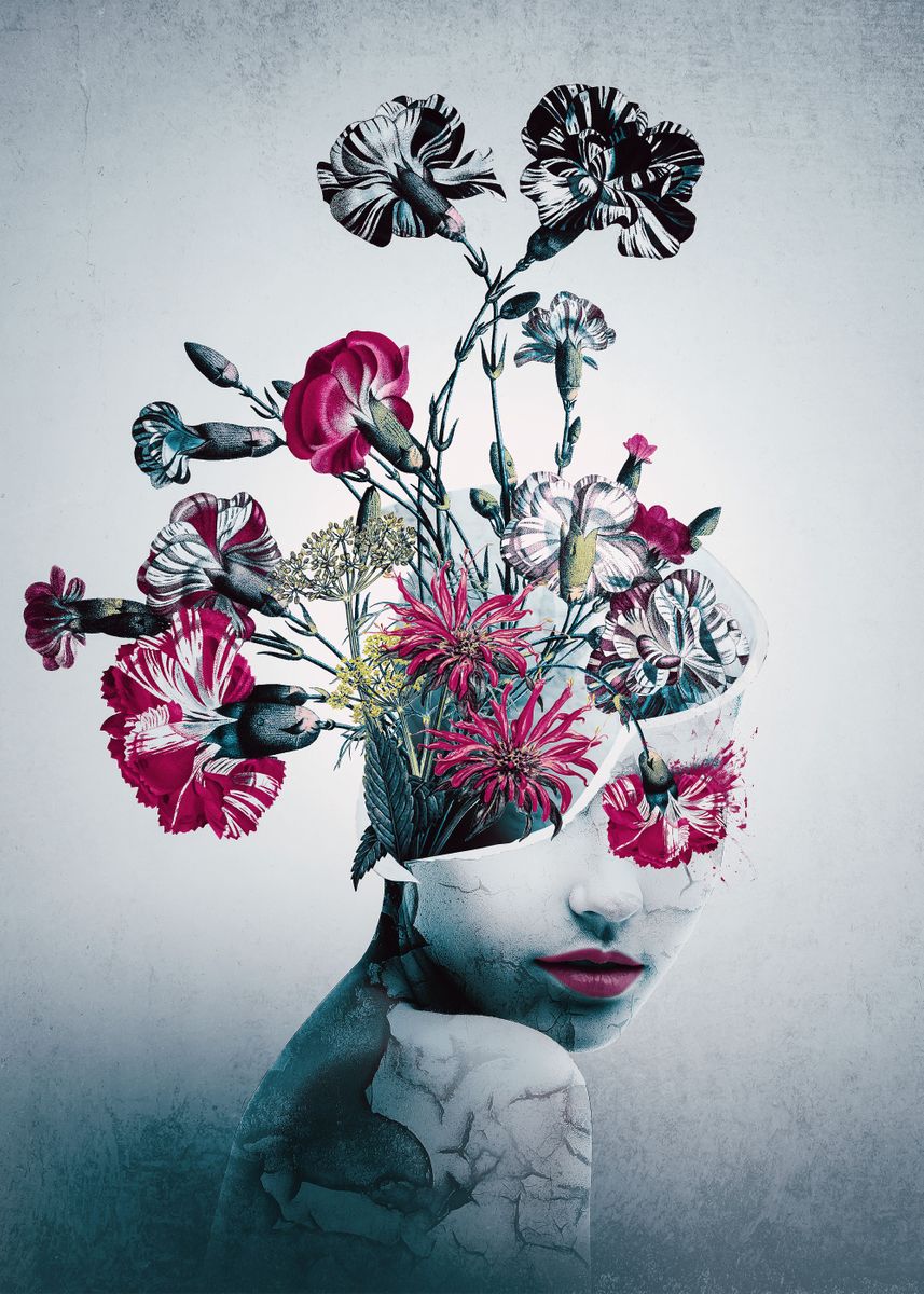 'The spirit of flowers' Poster, picture, metal print, paint by RIZA ...