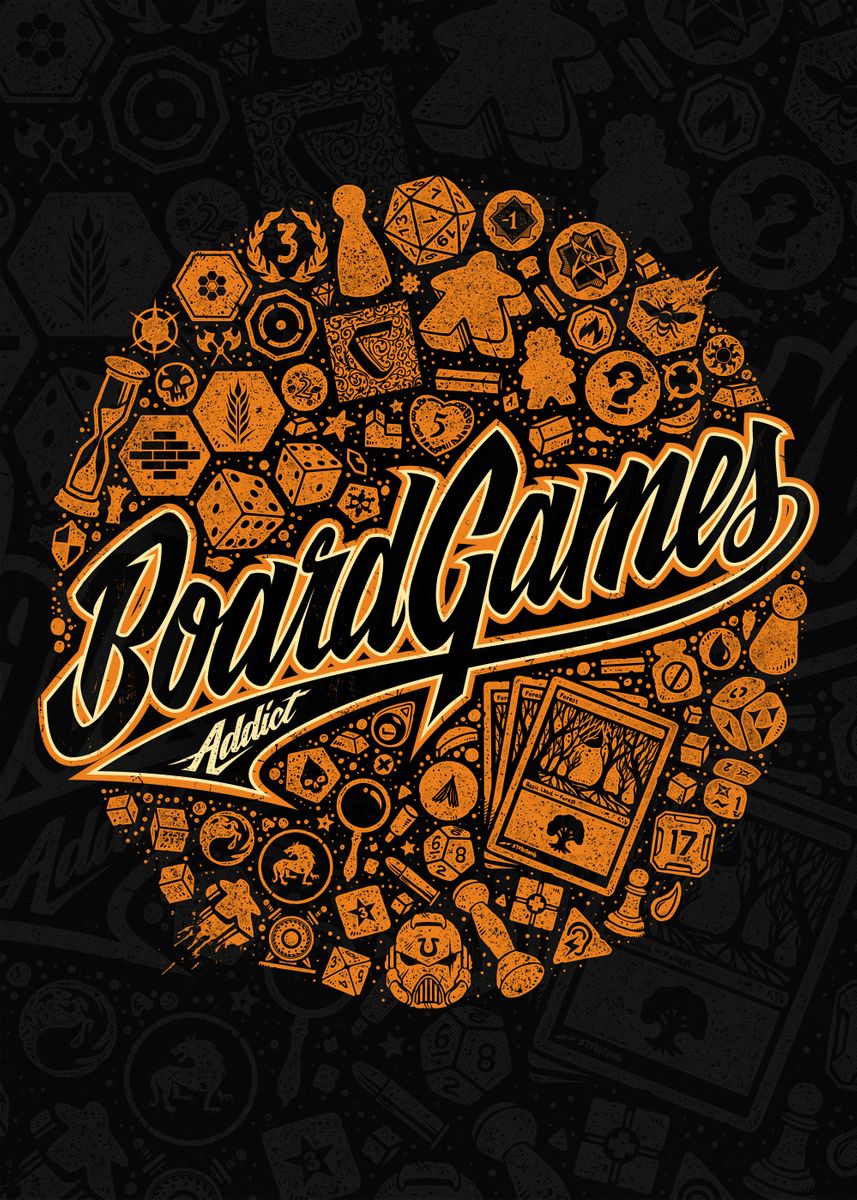 'BoardGames Addict' Poster, picture, metal print, paint by StudioM6 ...