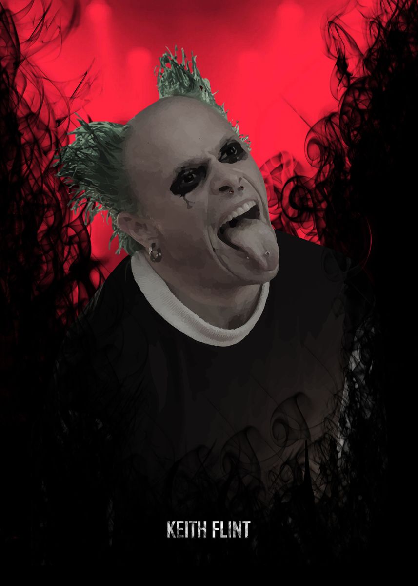 'Keith Flint' Poster, picture, metal print, paint by Xavier Vieira ...