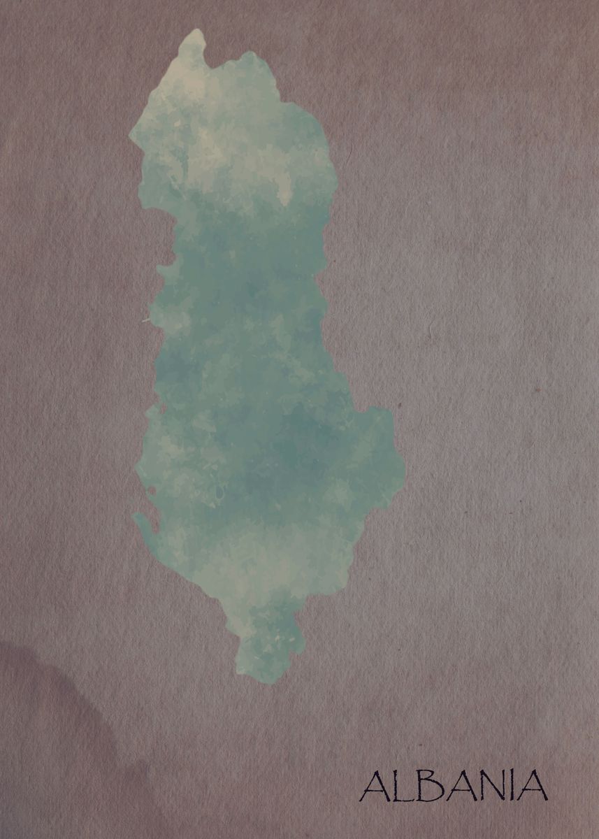 'Albania - Vintage Map' Poster, picture, metal print, paint by Star ...