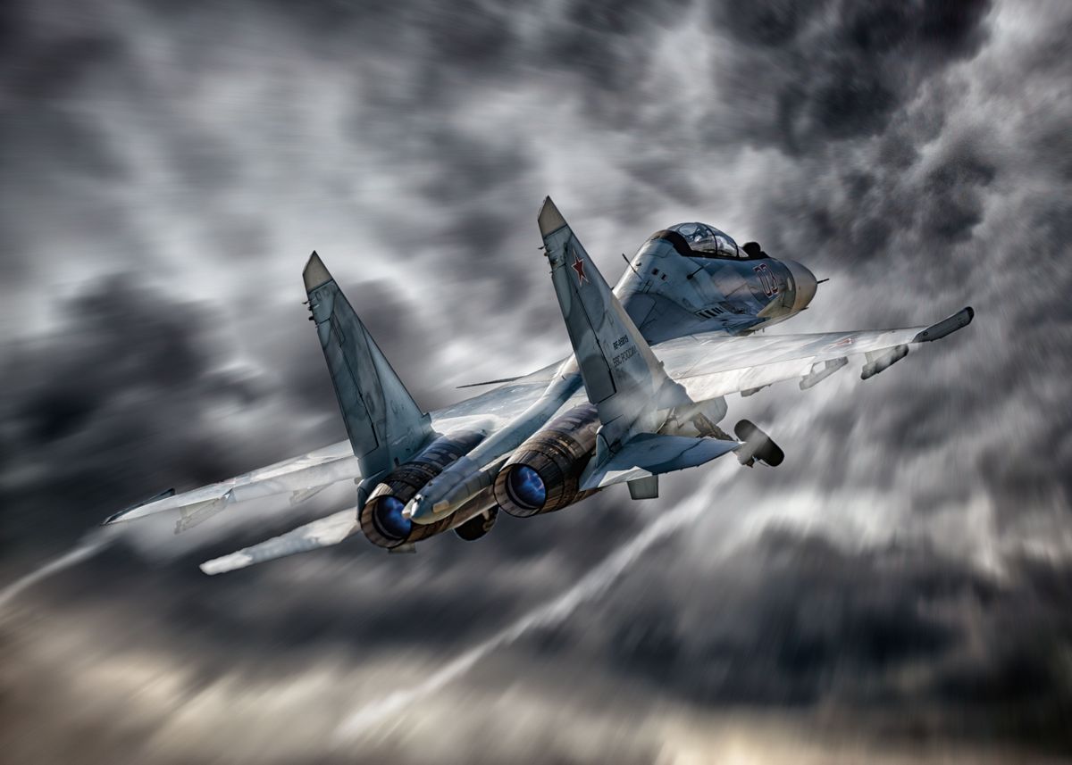 'Russian Air Force Sukhoi SU-30 ' Poster by Airpower Art | Displate