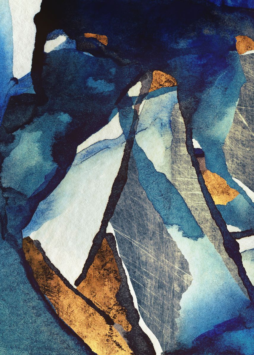 'Cobalt Abstract' Poster, picture, metal print, paint by SpaceFrog ...
