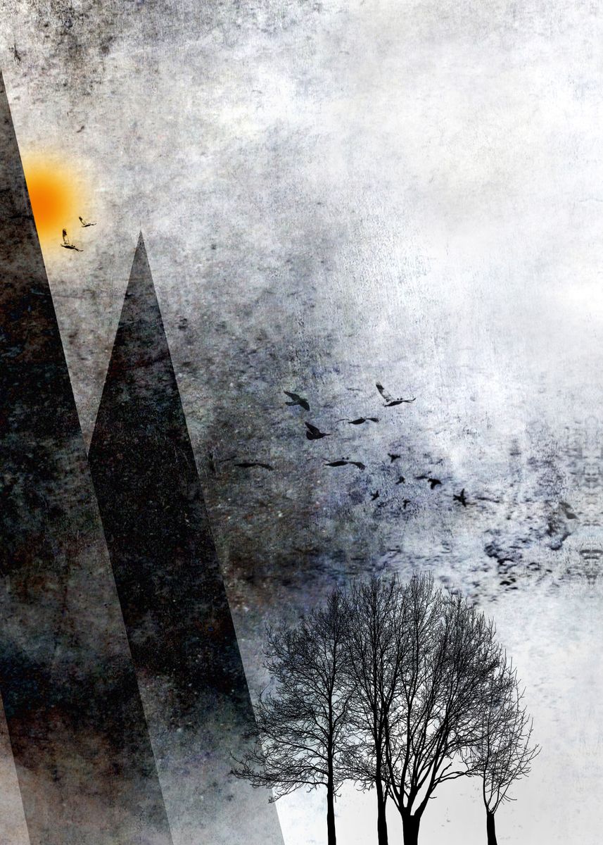 'TREES under MA MO VIII-d2' Poster, picture, metal print, paint by Pia ...