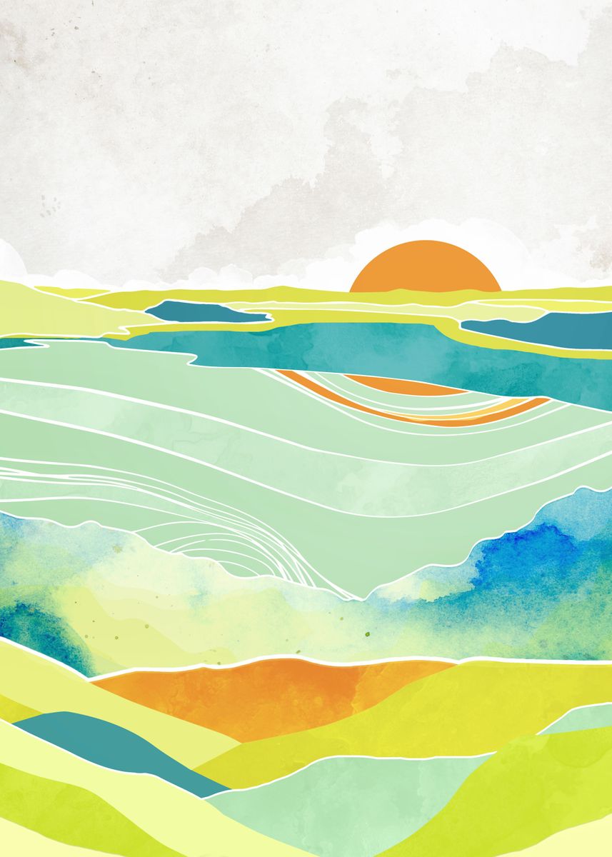 'Moss Hills' Poster, picture, metal print, paint by SpaceFrog Designs ...