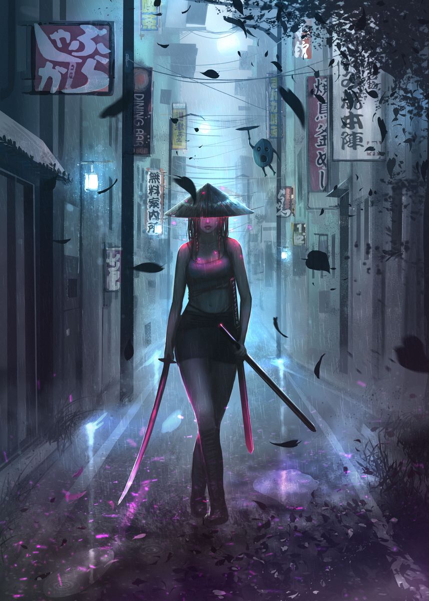 'Badass samurai girl' Poster, picture, metal print, paint by Jay Raya ...