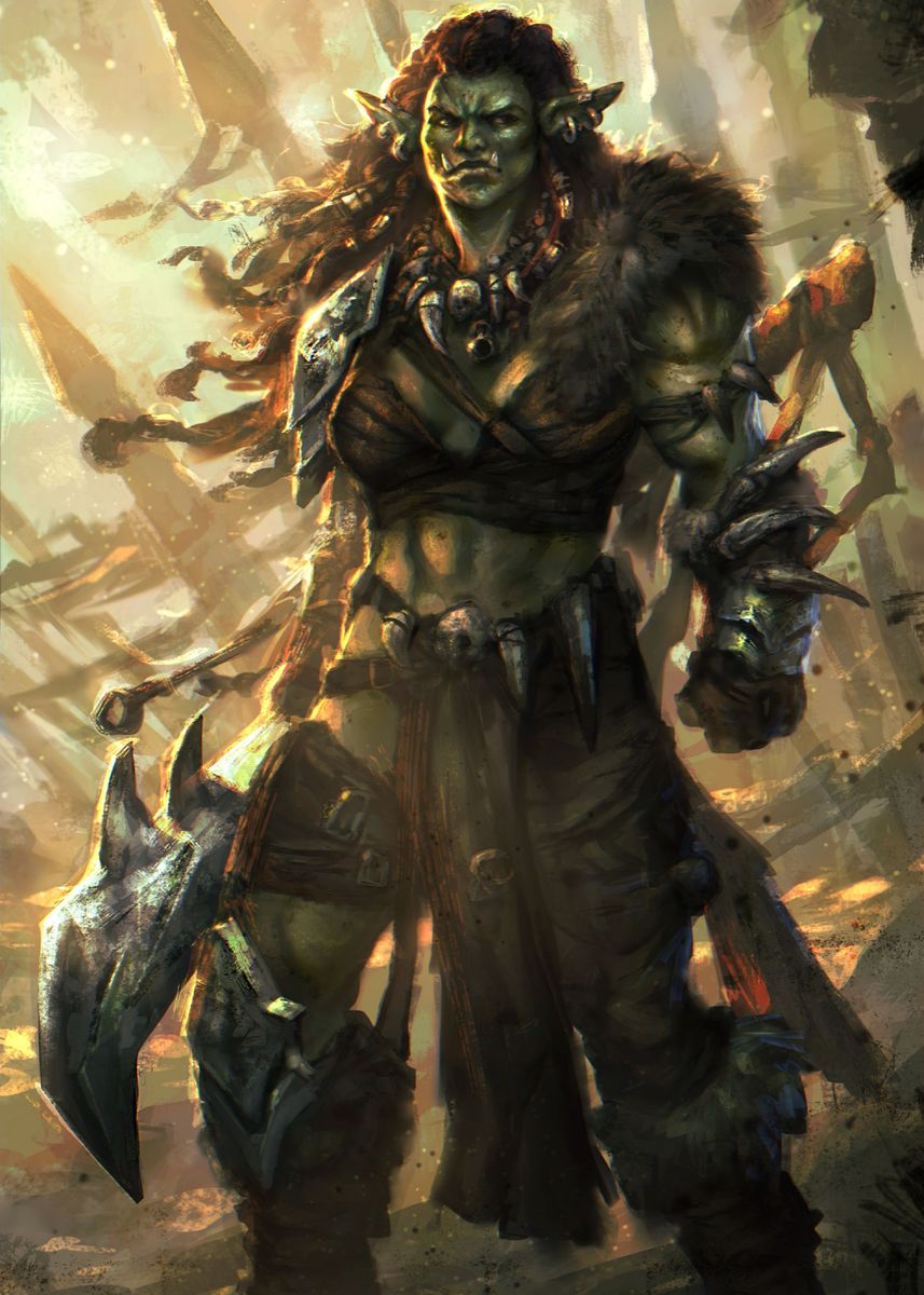 'Myev the Orcish Leader' Poster, picture, metal print, paint by Matthew ...