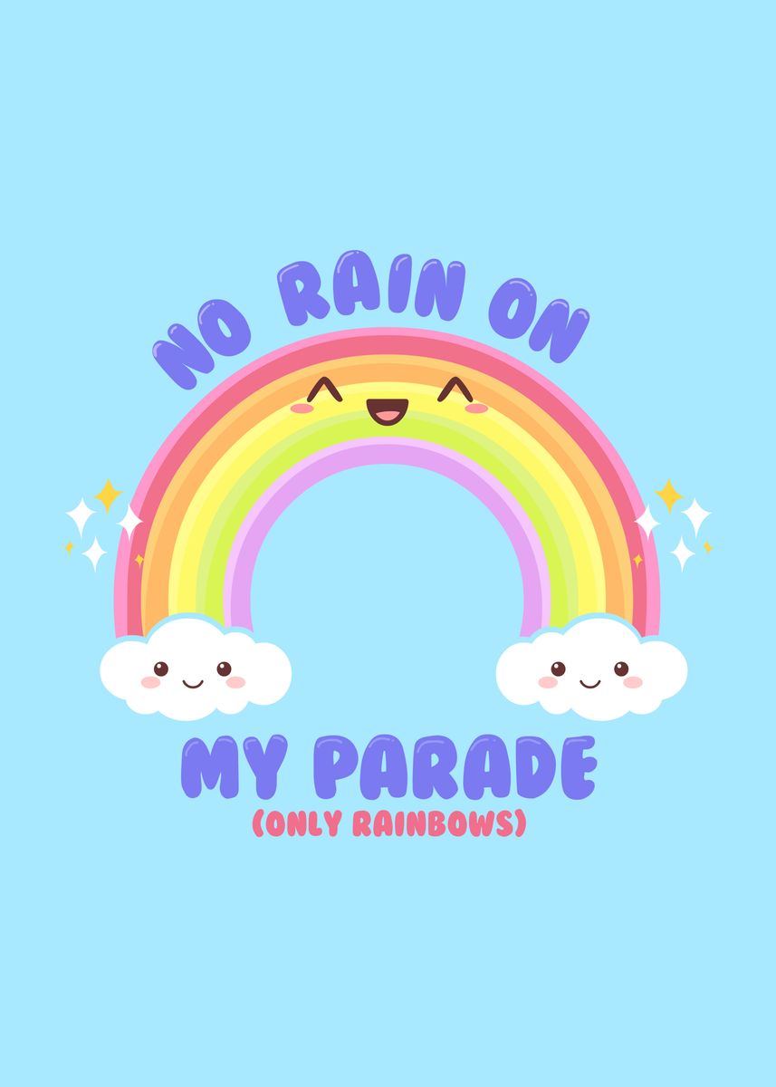 'Rainbow Parade' Poster, picture, metal print, paint by Ana Villanueva ...