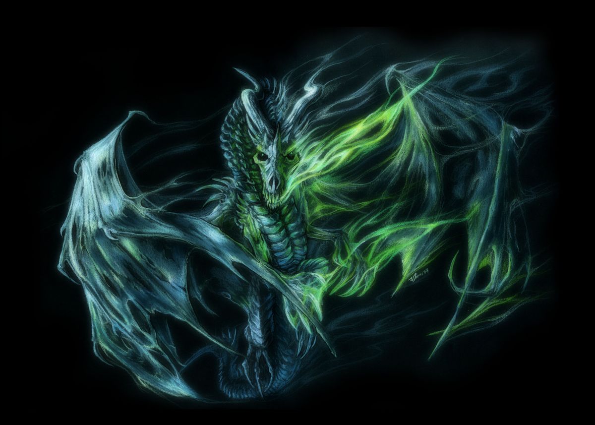 'Spectral Dragon' Poster by Isabelle Davis | Displate