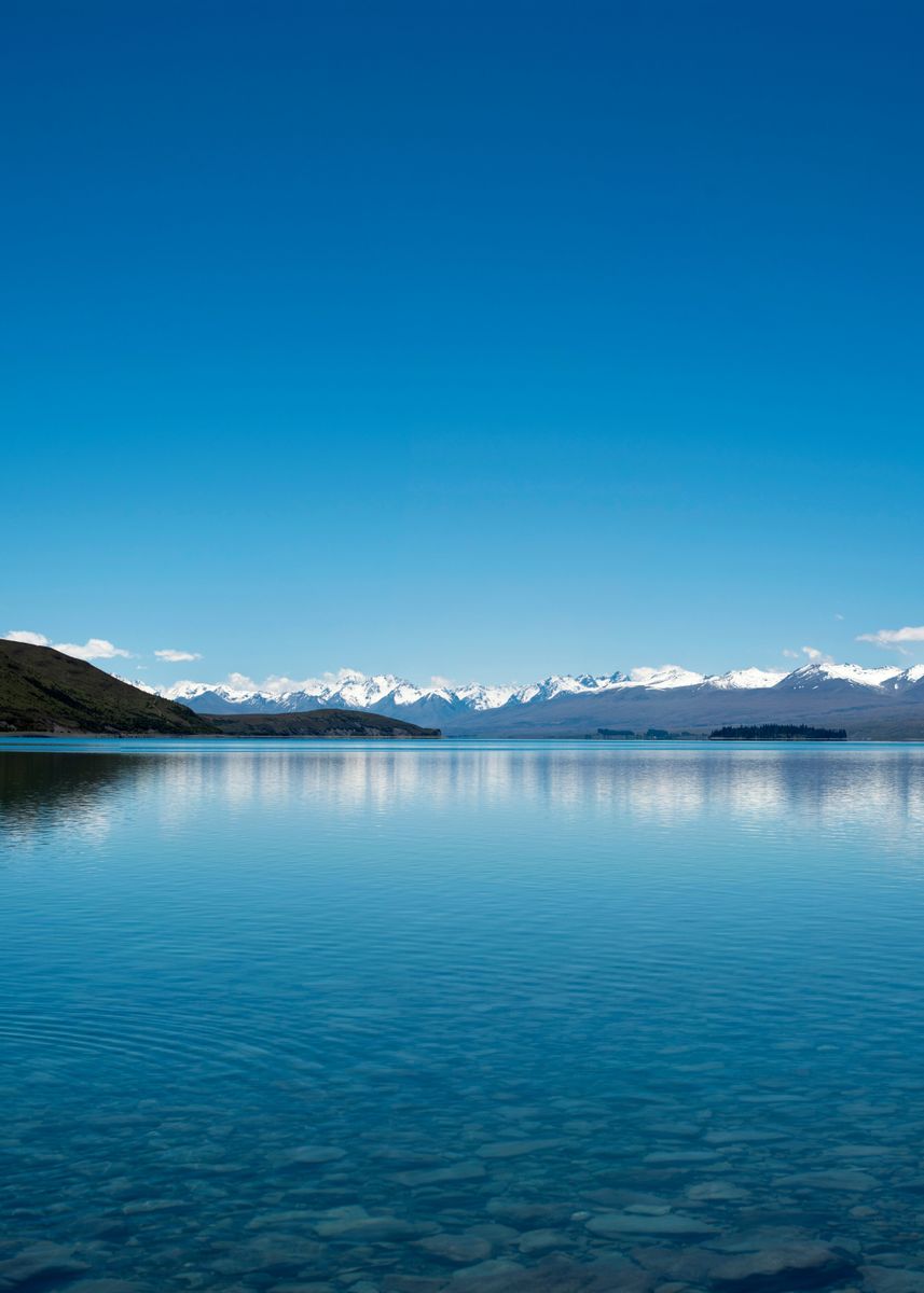 'Blue line landscape' Poster, picture, metal print, paint by JoseManuel ...