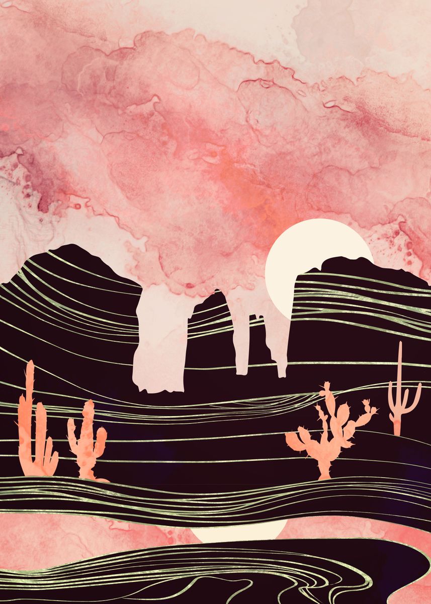 'Rose Desert' Poster, picture, metal print, paint by SpaceFrog Designs ...