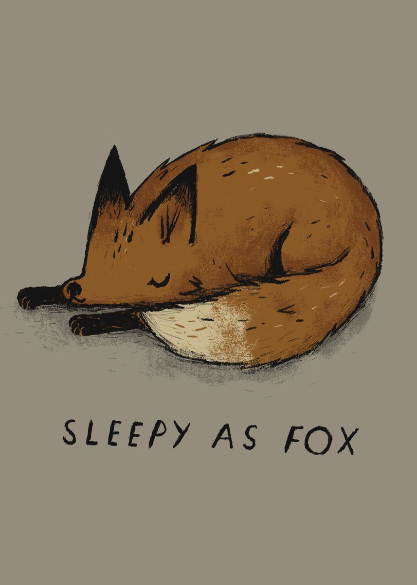 'sleepy as fox!' Poster, picture, metal print, paint by Louis roskosch ...