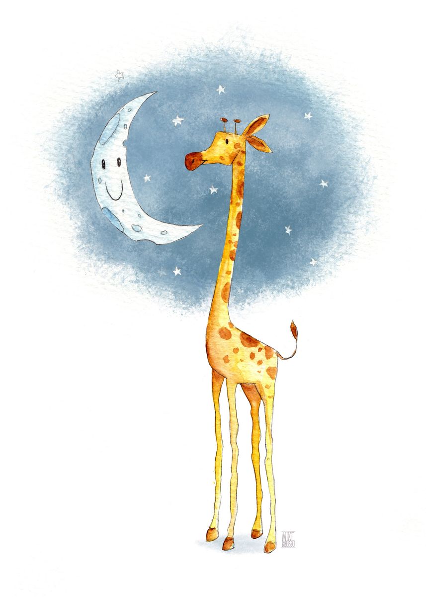 'Hello Moon' Poster by Mike Koubou | Displate