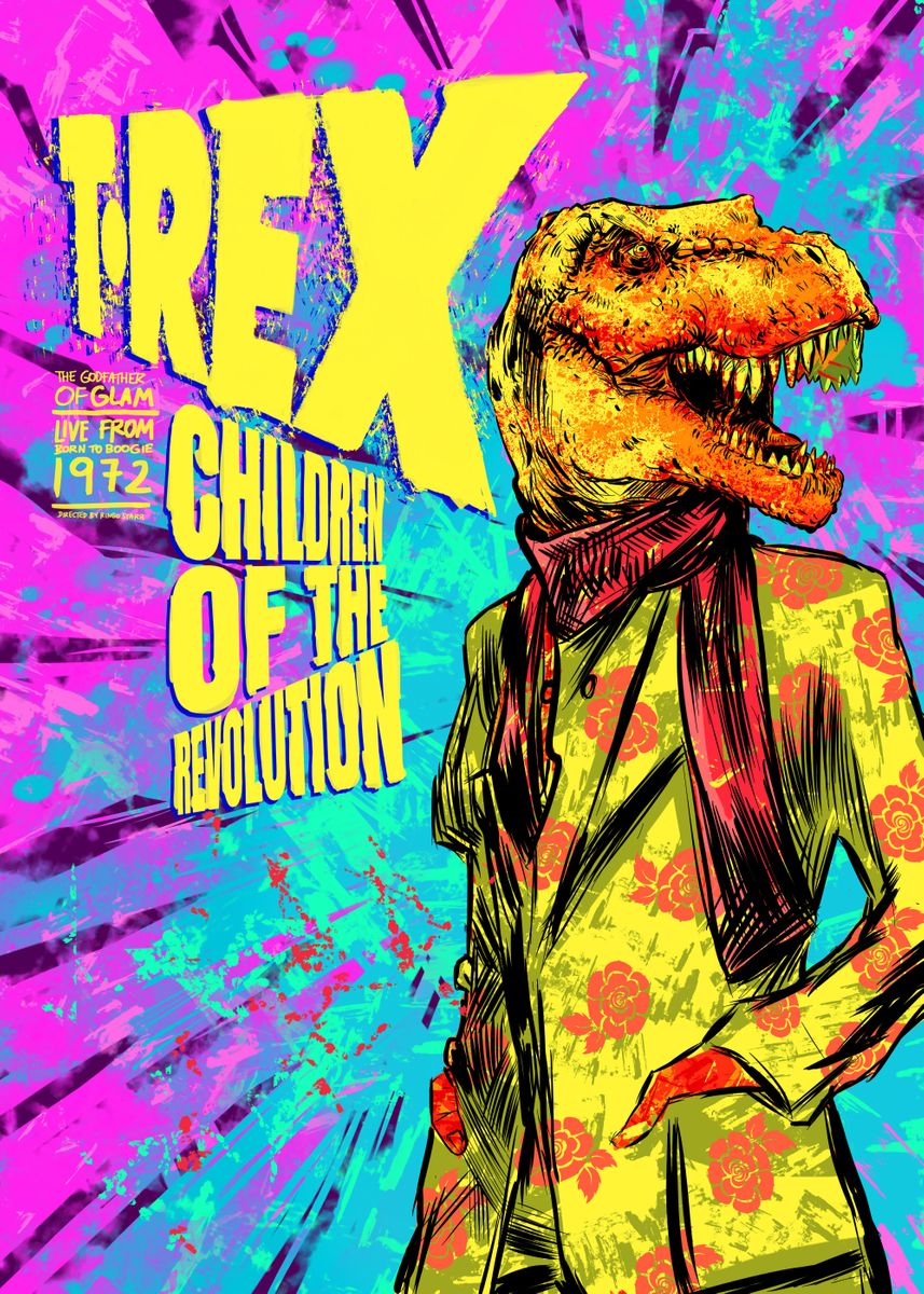 'T-Rex' Poster, picture, metal print, paint by Mr Jackpots | Displate