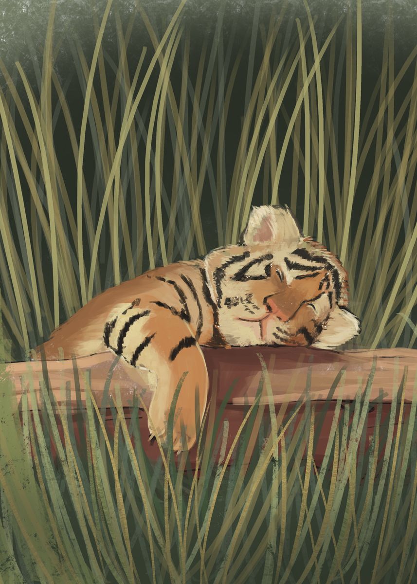 'Sleepy buddy' Poster, picture, metal print, paint by Lina ...