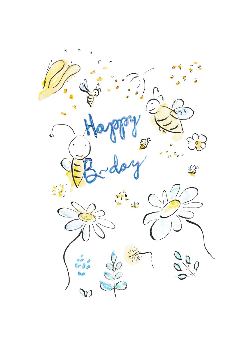 'Happy b-day!' Poster, picture, metal print, paint by Yana Knight ...