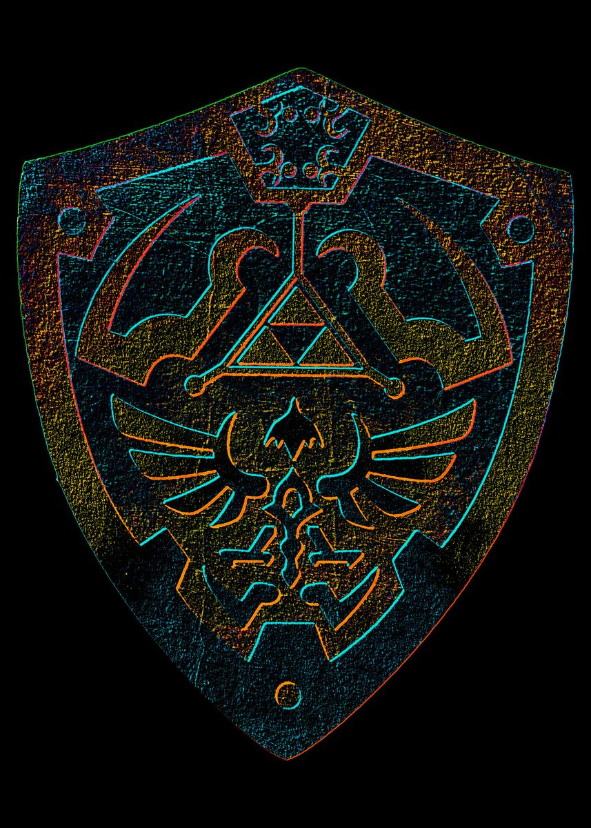 'Zelda Retro Shield 5' Poster, picture, metal print, paint by Scar ...