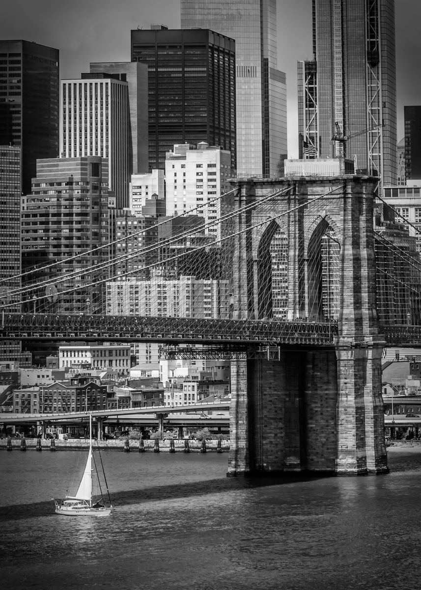 'NYC Brooklyn Bridge' Poster by Melanie Viola | Displate