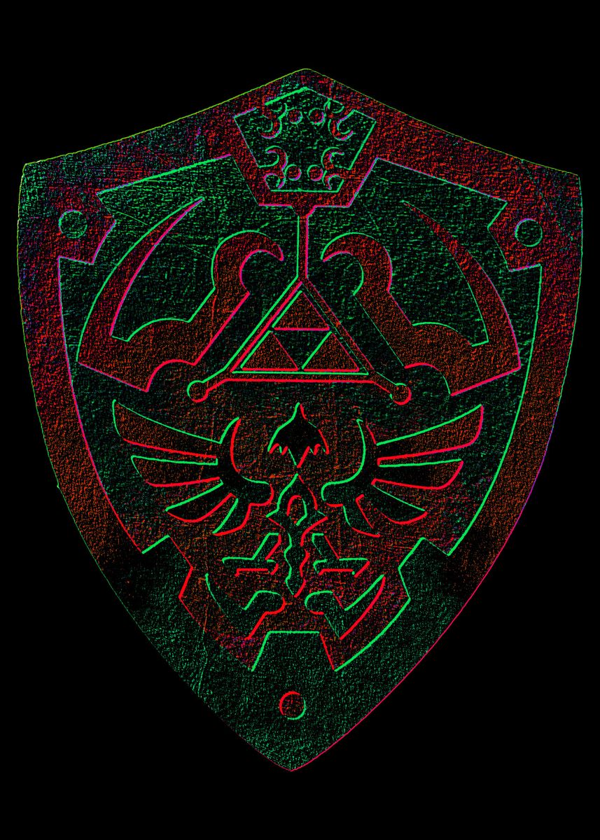 'Zelda Retro Shield 6' Poster, picture, metal print, paint by Scar ...