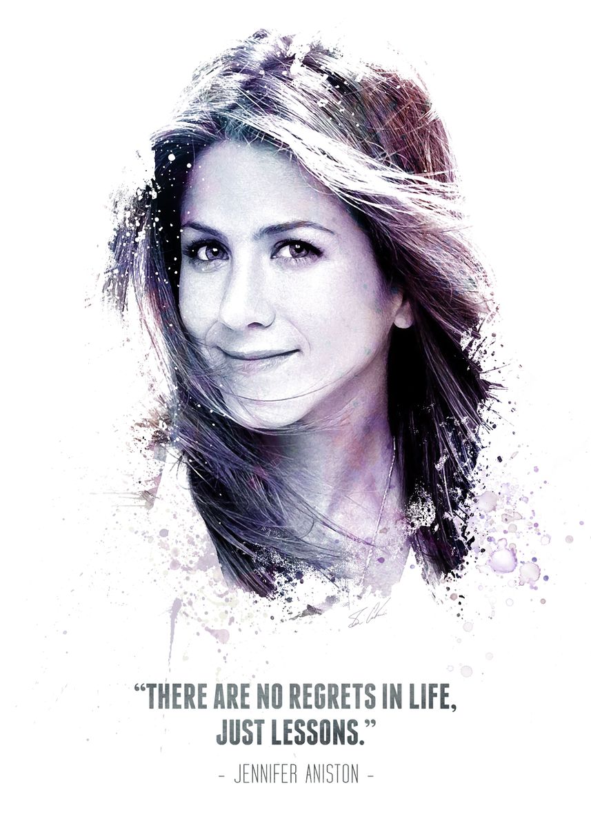 'The Legendary Jennifer Aniston and her quote.' Poster, picture, metal ...